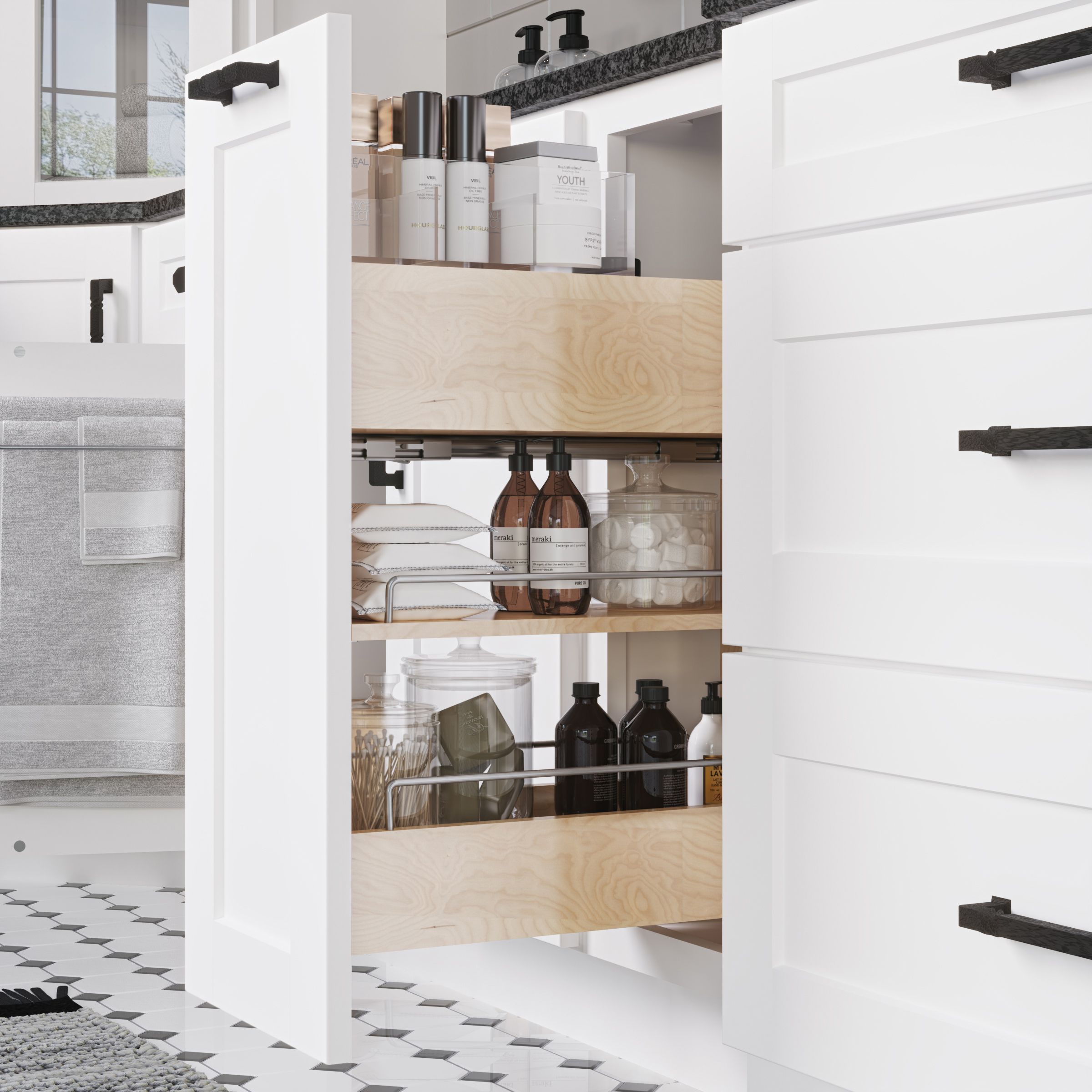 Soft-Close Vanity Cabinet Pullout