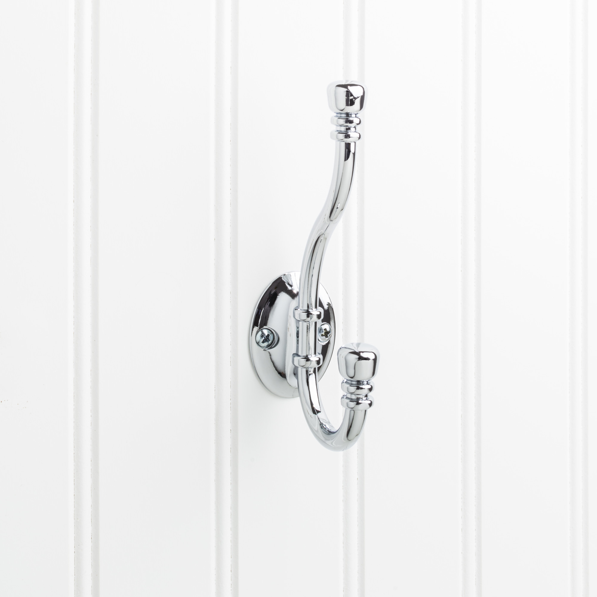 Elements Ringed Contemporary Double Prong Wall Mounted Hook
