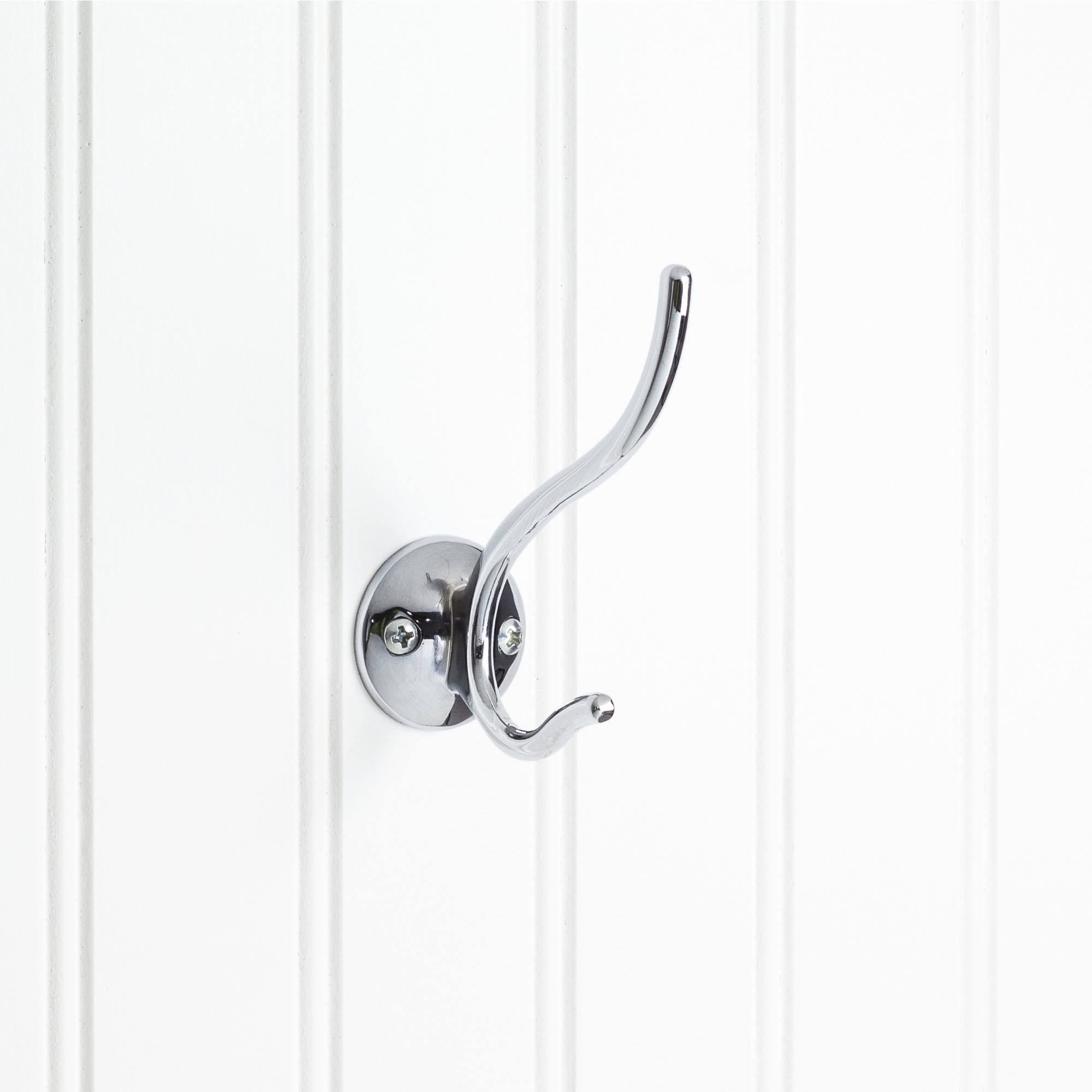 Elements Slender Contemporary Double Prong Wall Mounted Hook