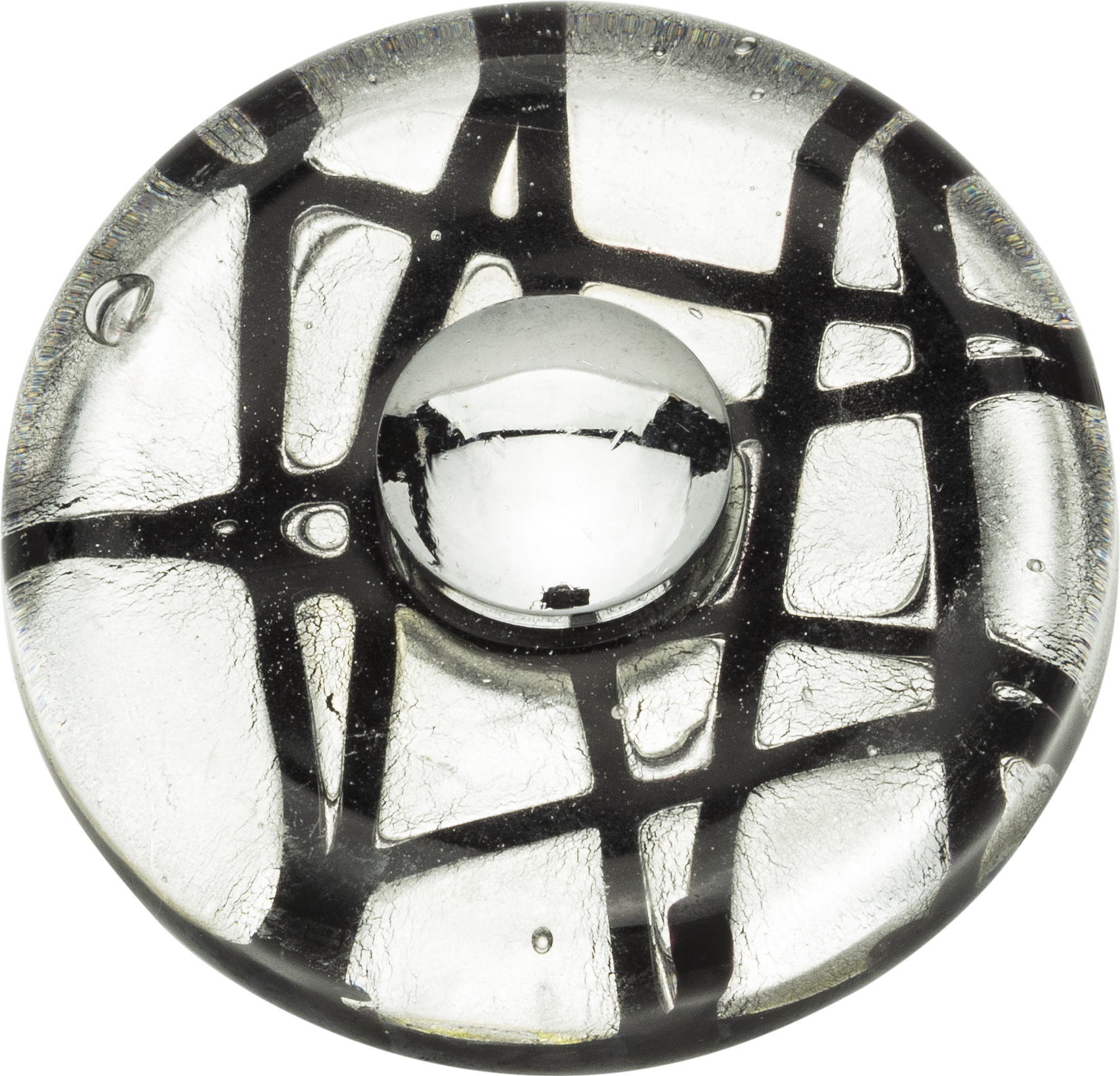 Atlas Eclipse Glass Round Knob 1-1/2 Inch Polished Chrome