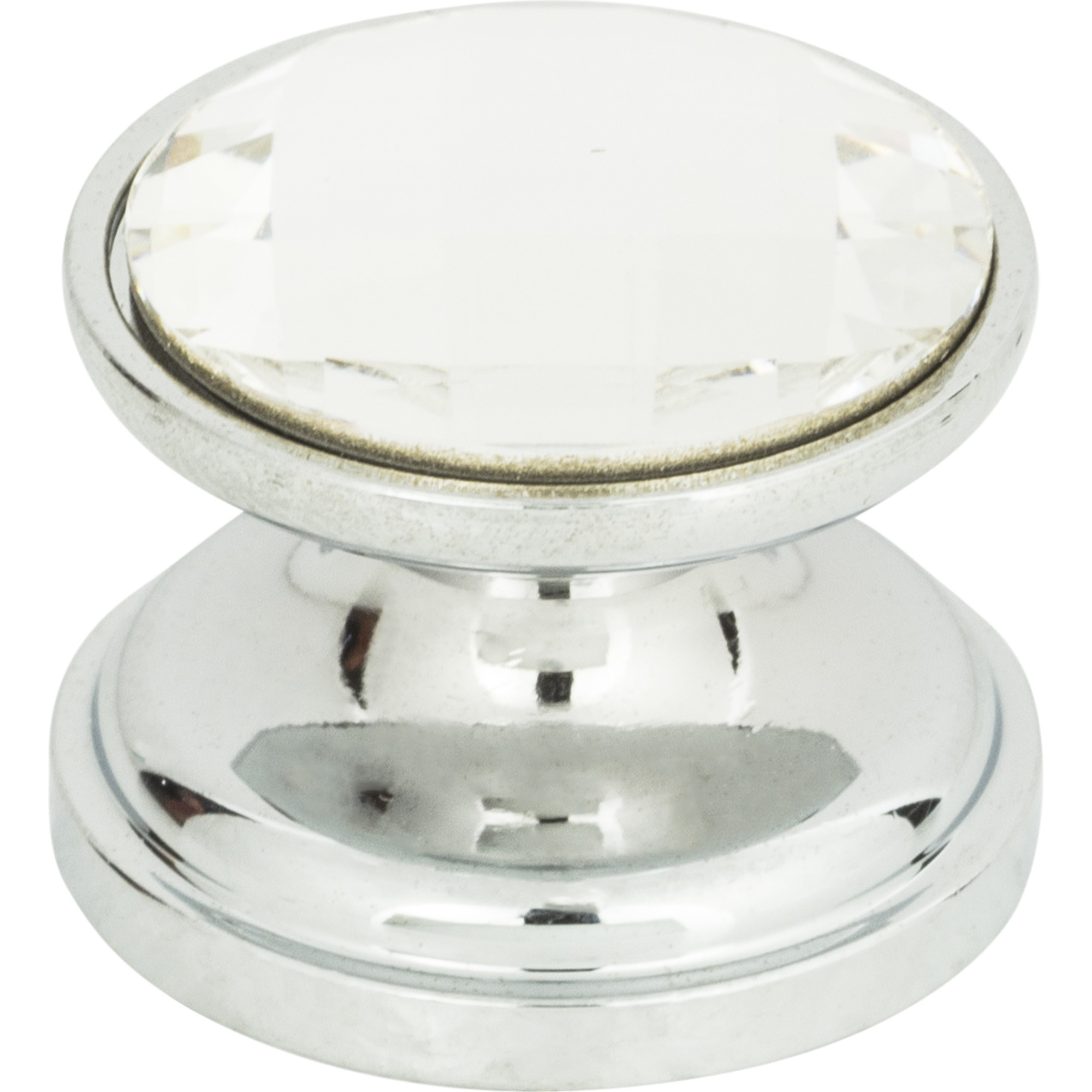 OHP|Atlas Crystal Large Round Knob 7/8 Inch Polished Chrome
