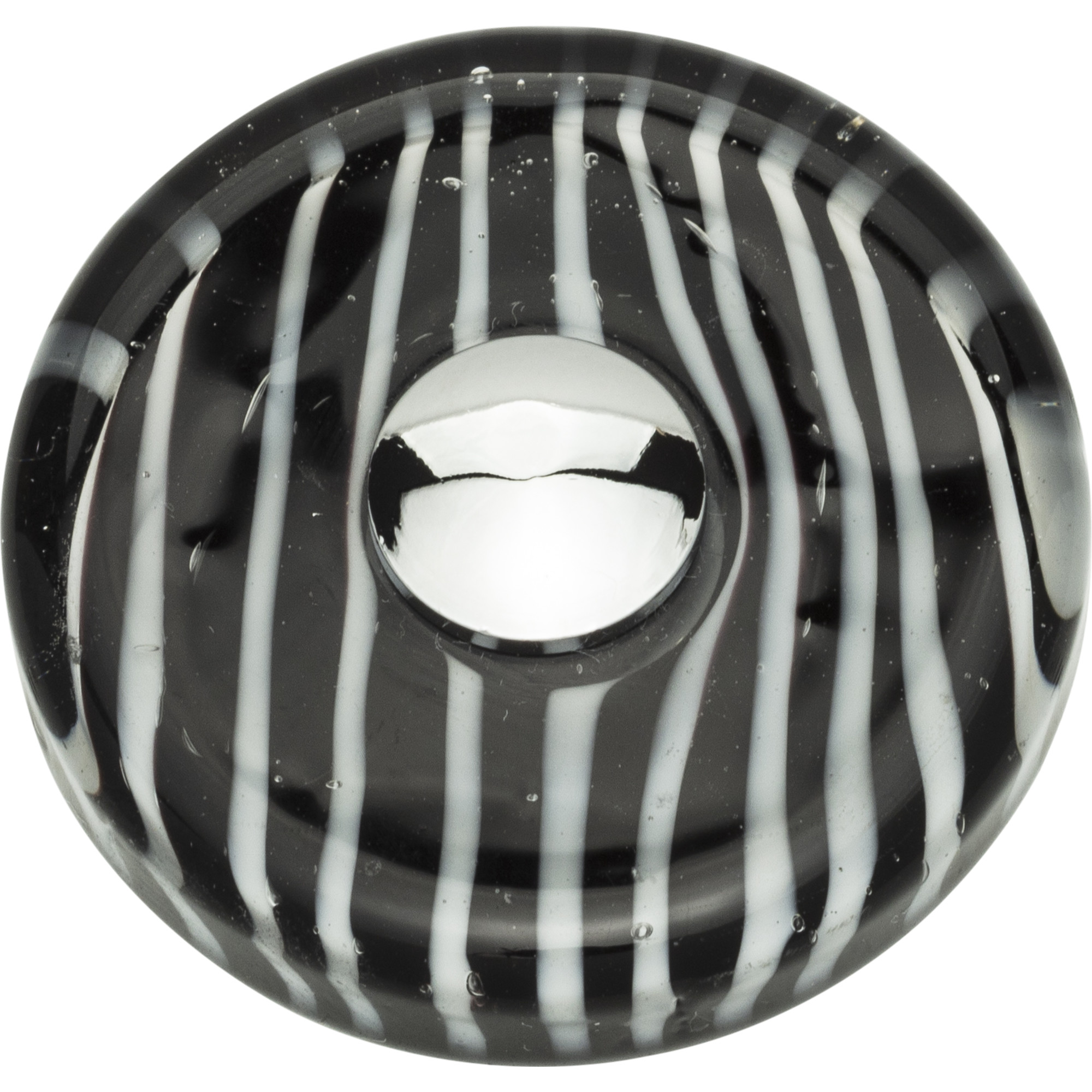 Atlas Zebra Glass Round Knob 1-1/2 Inch Polished Chrome