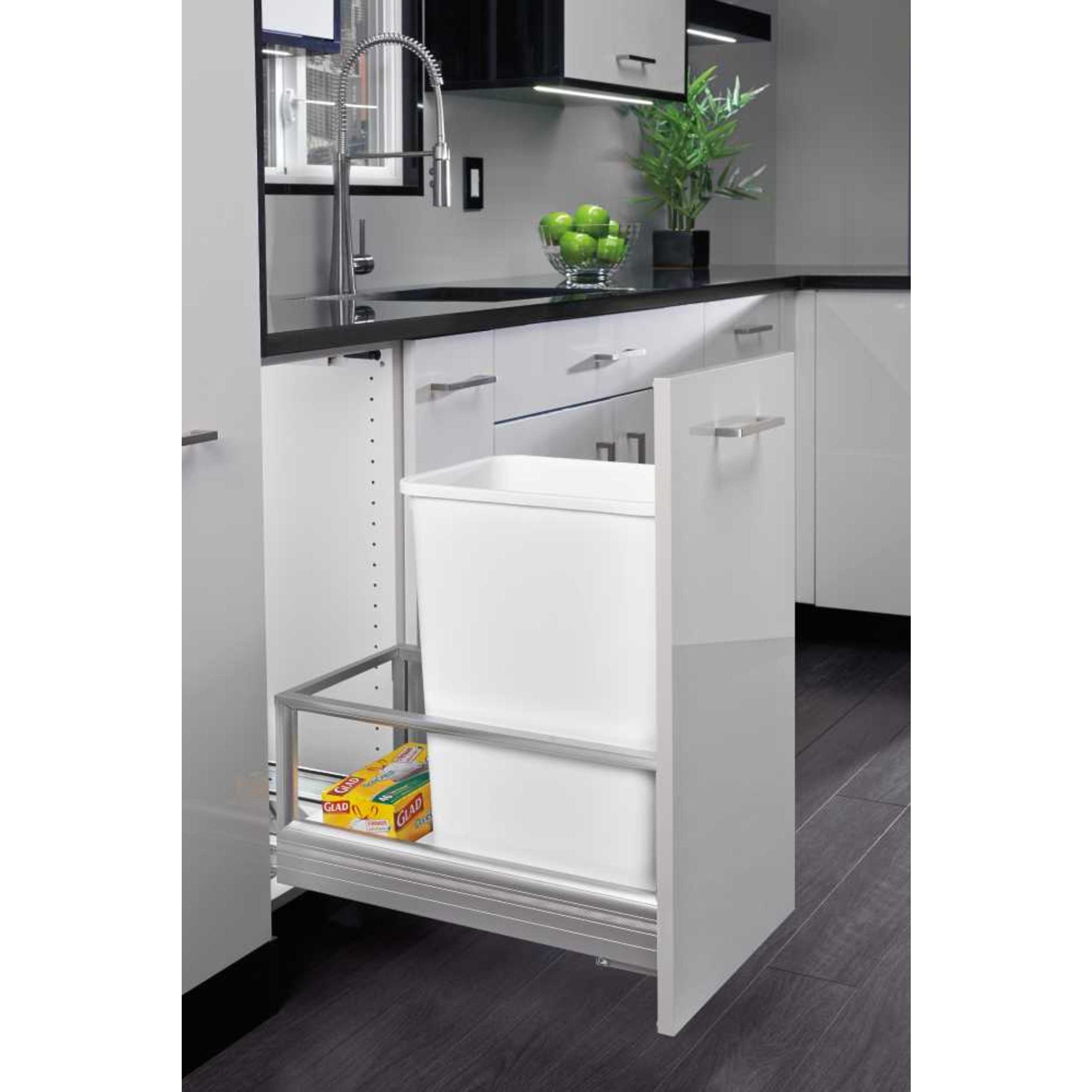 Rev-A-Shelf Aluminum Pullout Trash/Waste Container for Full-Height ...